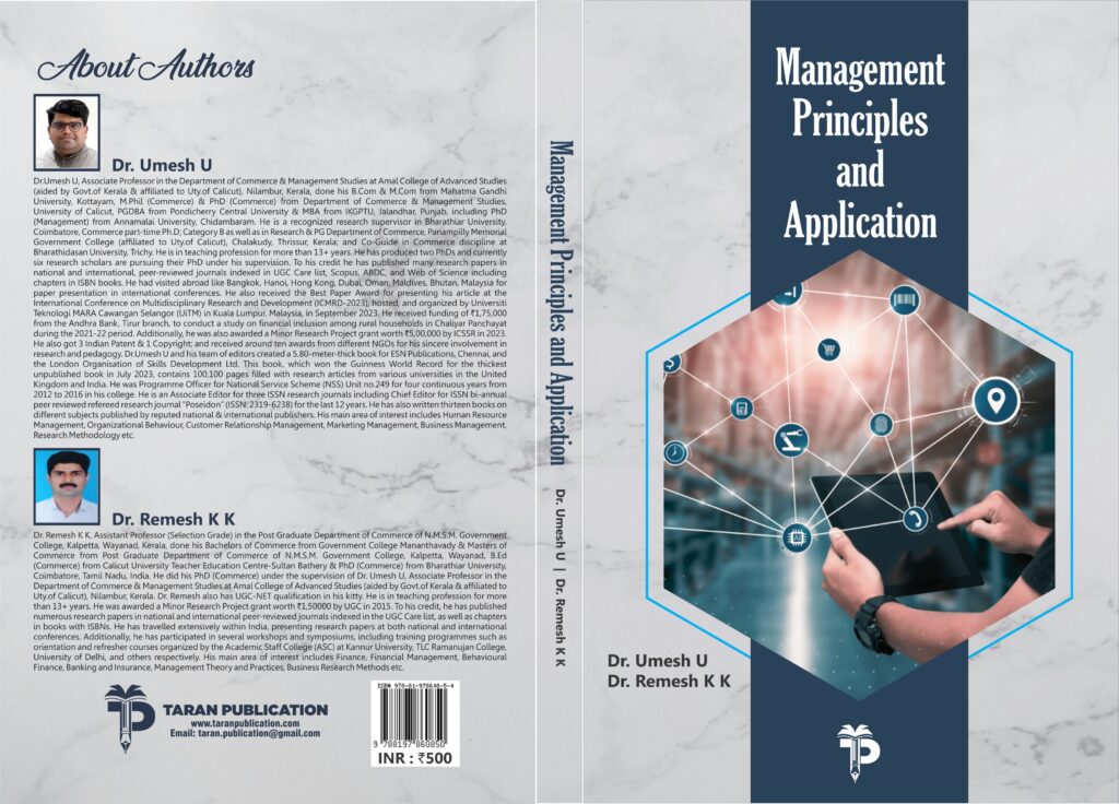 Management Principles and Application – Taran publication